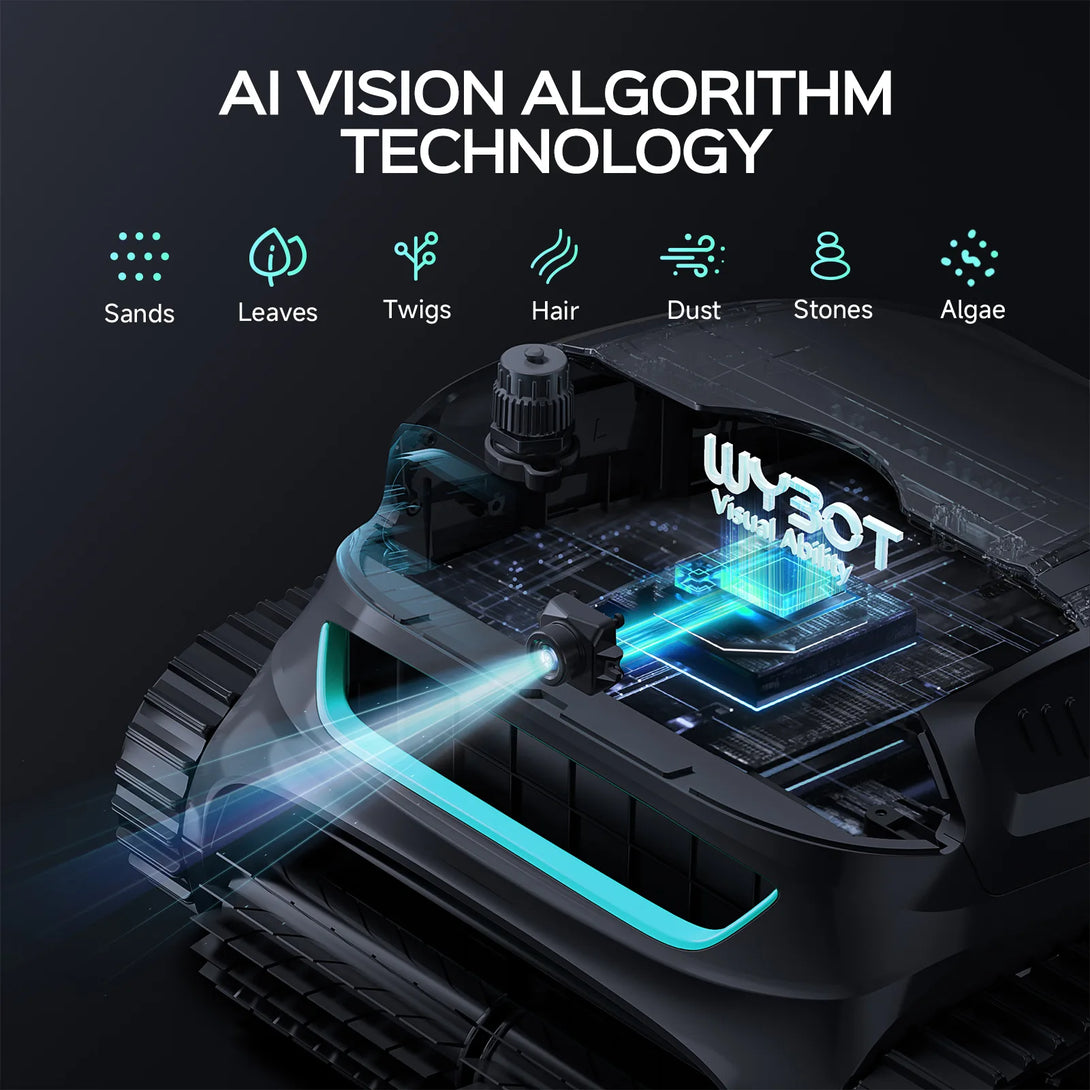 WYBOT S2 Solar Vision Robotic Pool Cleaner with Omni Dock — 20× Faster
