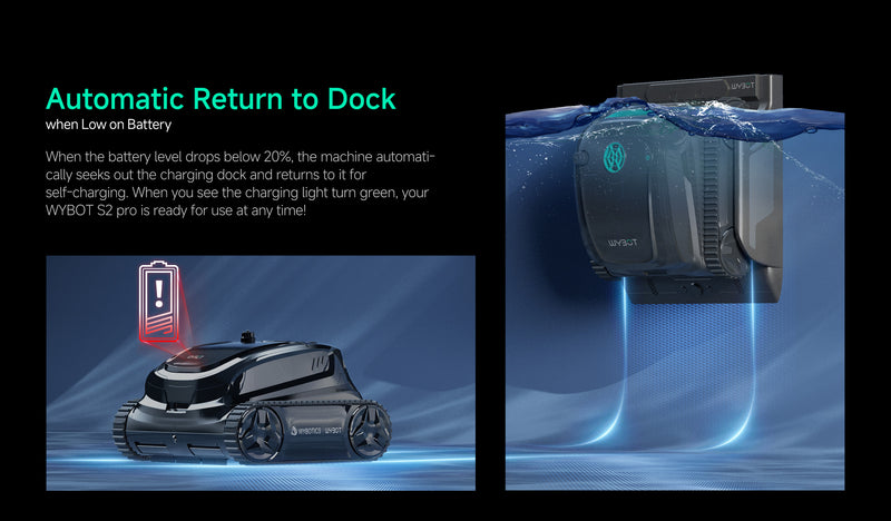 WYBOT S2 Pro with Charging Dock High-end Cordless Robotic Pool Cleaner