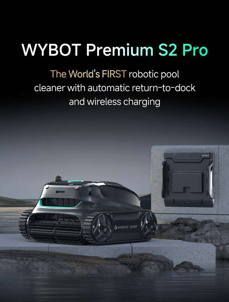 WYBOT S2 Pro with Charging Dock High-end Cordless Robotic Pool Cleaner